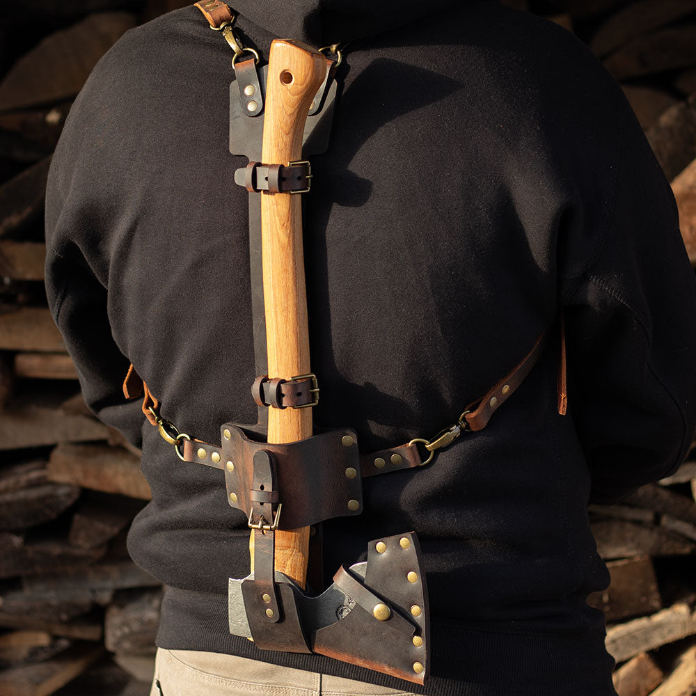 Leather Axe Harness | Premium Back Carry System for Axes | Old Country ...