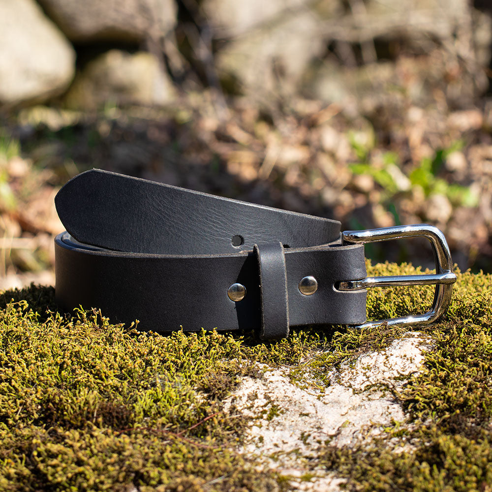 The Orca Water Buffalo Belt - Classic Black Leather Belt | Old Country ...